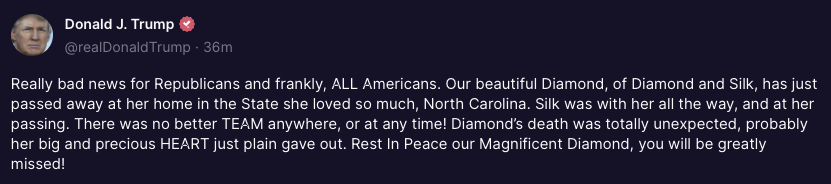 BREAKING: Diamond (Lynette Hardaway) of Diamond and Silk Duo Passes ...